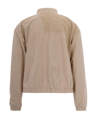 Arte Mens Jacket Curve Zipper Cream Nylon