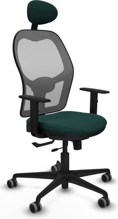 Piqueras y Crespo B&uuml;rostuhl mit 1D-Armen, h&ouml;henverstellbarer Lendenwirbelst&uuml;tze und festem Kopfteil, ausgestattet mit Syncro/Traslack und injiziertem Schaumstoff, Grau/