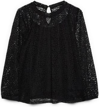 Fiorella Rubino Femme, Blouses et Chemises, Noir, Taille: 42 FR T-shirt en dentelle ajour&eacute;e