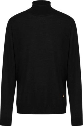 Moschino Homme, Pulls, Noir, Taille: 2XL Pull &agrave; col roul&eacute; en m&eacute;lange de laine Golden M