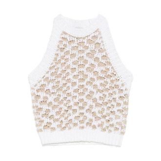 PESERICO Femme, Tops, Multicolore, Taille: 40 FR Haut dos nu en crochet