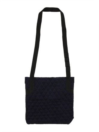 Engineered Garments Mens Quilted Shoulder Bag Blue Cotton Polyester
