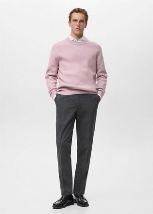 Mango Pantalon flanelle regular-fit gris chiné foncé - Homme - 38 - MANGO MAN