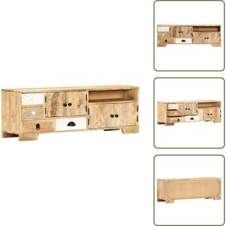 vidaXL The Living Store - TV-Schrank 120x30x40 cm Massivholz Mango - TV-Schrank - Mangoholz - Rustikal - Wohnraum Dekoration - Regal