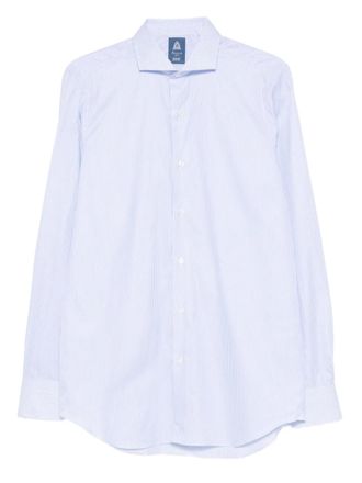 Finamore chemise ray&eacute;e &agrave; logo brod&eacute; - Blanc
