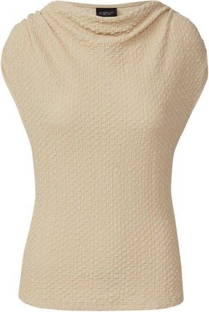 s.Oliver Kurzarmshirt T-Shirt Strukturiertes Shirt mit Wasserfall-Ausschnitt