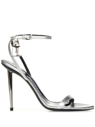 Tom Ford sandales 105 mm à bride à la cheville avec cadenas - Argent