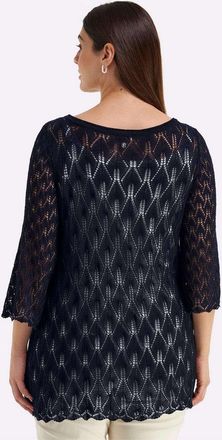 Sheego Strickpullover 3/4-Arm-Pullover 3/4-Arm Ajour
