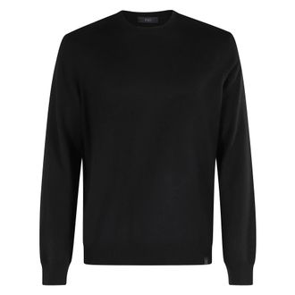 Fay Dunkelblauer Pullover mit Ausschnitt - - Knitwear - Herren - Schwarzk - 3XL