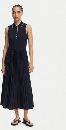 Tommy Hilfiger Kleid f&uuml;r den Alltag 1985 Pleated WW0WW49621 Dunkelblau Regular Fit