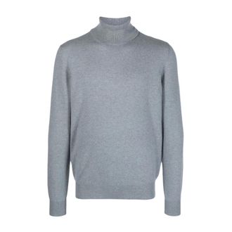 Barba Homme, Pulls, Bleu, Taille: XL Pull à Col Roulé en Cachemire de Luxe