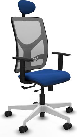 Piqueras y Crespo Schreibtischstuhl aus Kunstleder mit 1D-Armen, h&ouml;henverstellbare Lendenwirbelst&uuml;tze und festes Kopfteil, ausgestattet mit Syncro/Traslack und Schneide