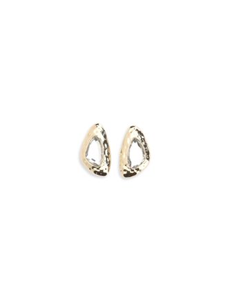 Self Portrait Hammered Crystal Earrings - Gold