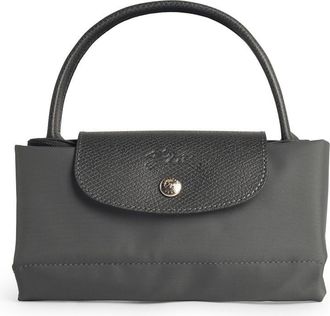 Longchamp Sac Longchamp avec S Poign&eacute;e du Pliage Green en graphite Recycl&eacute; TELA