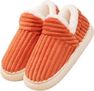 Generic Hadanceo Pantoufles Sunshine Cloud pour homme et femme - Chaudes - En coton - Chaudes, douces et antidérapantes, Orange, Medium