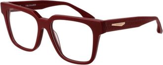 Trussardi Femme, Accessoires, Rouge, Taille: ONE Size Monture de Lunettes Rectangulaires &Eacute;l&eacute;gantes