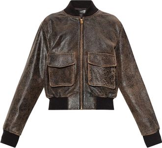 Amiri Lederjacke mit Taschen - - Jackets - Damen - Braun - XS
