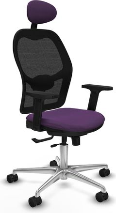 Piqueras y Crespo Ergonomischer Stuhl mit 2D-Armen, h&ouml;henverstellbarer Lendenwirbelst&uuml;tze und festem Kopfteil, ausgestattet mit Syncro/Traslack und injiziertem Schaumst