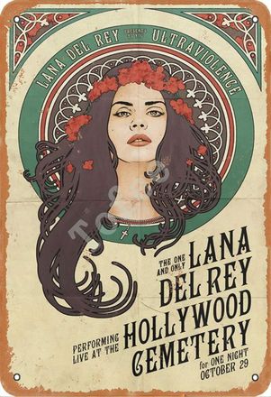 Tofee Lana Del Rey Ultraviolence Lana Del Rey Eisen Poster Vintage Malerei Blechschild für Wanddekoration Handwerk