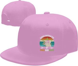 Generic Facilement Distraits par Les Chiens Homme Femme Strapback Cap Mode Casquette De Baseball Respirant Snapback Chapeau pour Sport P&ecirc;che Hip Pop