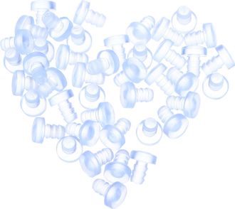 SOLUSTRE 50 St&uuml;ck Transparente Gummif&uuml;&szlig;e mit Stiel rutschfeste M&ouml;belgleiter f&uuml;r Tisch und Stuhlbeine Schutz und Abstandshalter f&uuml;r Glasplatten und Schr&auml;nke