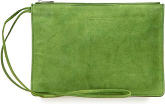 Bottega Veneta Clutches - Suede Clutch - Gr. unisize - in Gr&uuml;n - f&uuml;r Damen