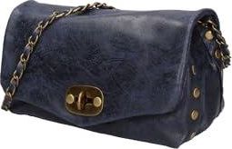Gave Lux Sac &agrave; bandouli&egrave;re pour femme en cuir v&eacute;ritable Made in Italy 25x15x11 cm GLX228104323FBG, bleu marine, Taille unique