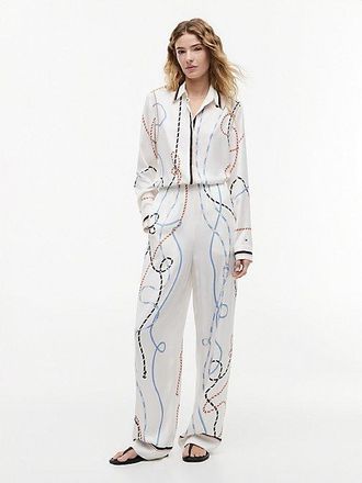 Tommy Hilfiger Pantalon droit d&eacute;contract&eacute; &agrave; motif corde
