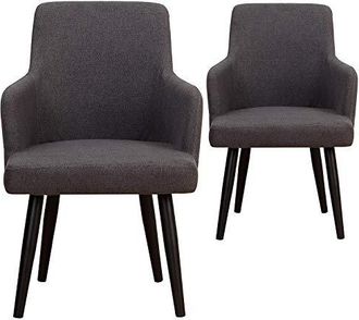 Menzzo Neiva Set mit 2 Sesseln, Stoffbezug Dunkelgrau