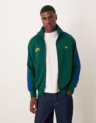 adidas Originals Top de surv&ecirc;tement &agrave; logo et inscription - Vert