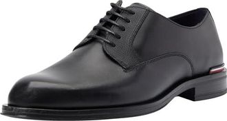 Tommy Hilfiger Men CORE RWB HILFIGER TEXT LTH SHOE, Black, 46 EU