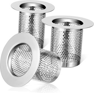 Holibanna 3stücke Siebstopfen Aus Edelstahl Abfluss-haarfänger Für Dusche Und Badewanne Abflussabdeckung Mit Netzdesign Passend Für Verschiedene Abflussgrößen E
