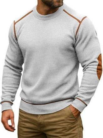 Generic DENGJIAMY - Sweat-shirt à col rond pour homme, tendance, vintage, manches longues, classique, décontracté, automne, grande taille, pull tendance pour 
