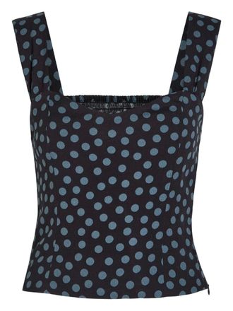 Reformation haut Hester &agrave; pois - Noir