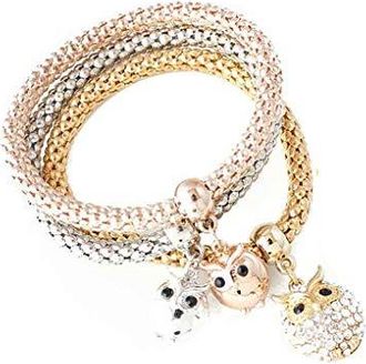 Generic 3pcs / Set Mignons en Cristal Hibou Bracelets et Bracelets pour Les Femmes Bijoux &eacute;lastiques Pratique et populaireDurabilit&eacute;