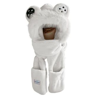 Generic Jolie écharpe en forme dours avec capuche, écharpe à capuche dhiver pour femme avec moufles, écharpe avec bonnet pour temps froid avec protection pour
