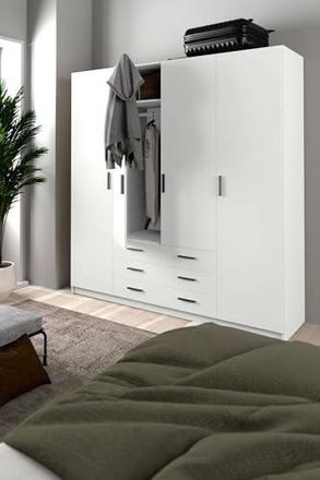 Dmora Grande Garde-Robe Frances, Meubles de Chambre, Penderie de Plain-Pied, Placard à vêtements, 196x50 h200 cm, Blanc