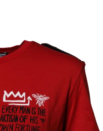 Dolce & Gabbana Graphic Print Cotton T-Shirt - Red