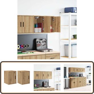 vidaXL Vidaxl - Armoires murales garage 2 pcs chêne artisanal bois dingénierie