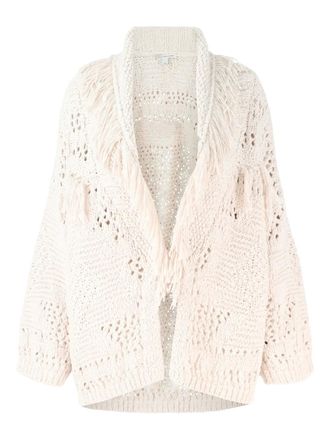 Autumn Cashmere Cardigan mit Fransen - Nude