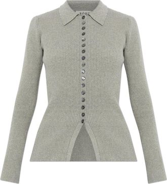 R&oacute;he Taillierter Rippstrick-Cardigan - - Knitwear - Damen - Grau - L