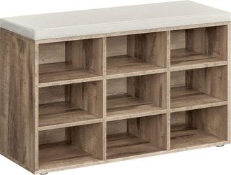 Vasagle Vasagle - Banc à Chaussures, Meuble dEntrée, Rangement Chaussures, Assise Rembourrée et 9 Compartiments, Étagère Porte-chaussures, Capacité de