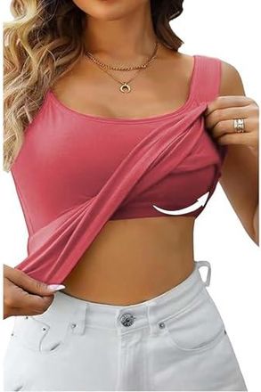 Generic Mes Commandes en Cours De Livraison Ensemble HUIFUAO Camisole pour Femme avec Soutien-Gorge intégré - Débardeur Blanc Sexy pour lété - Débardeur Basiq