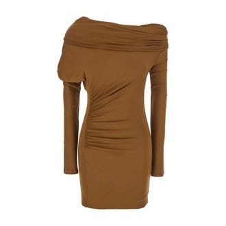 Andamane Beige Wickel Schulter Mini Kleid - - Dresses - Damen - Beige - S