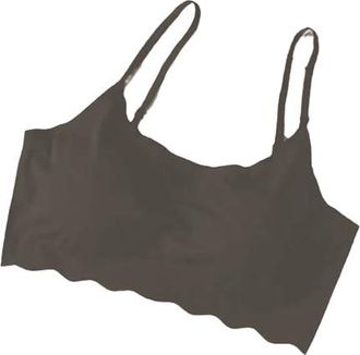 Generic Label Mark Soutien-gorge de sport anti-exposition en soie glac&eacute;e sans soie, doux et agr&eacute;able pour la peau, sensation agr&eacute;able au corps, gris, XL