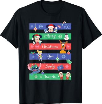 Disney 100 Mickey & Friends Merry Christmas You Lovely Bunch T-Shirt