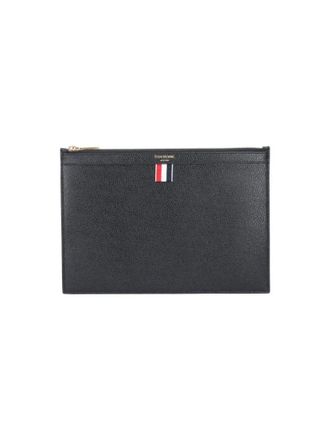 Thom Browne Portemonnaies - Rectangular Pouch In Hammered Black Leather - Gr. unisize - in Schwarz - f&uuml;r Damen