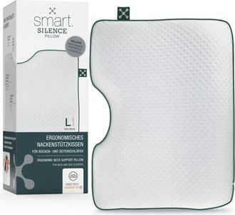 SMARTSLEEP Nackenkissen Silence Pillow - Ergonomisches Visco-Schaum Kopfkissen, HWS-st&uuml;tzend f&uuml;r R&uuml;cken- & Seitenschl&auml;fer