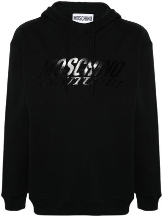 Moschino hoodie en coton à logo imprimé - Noir