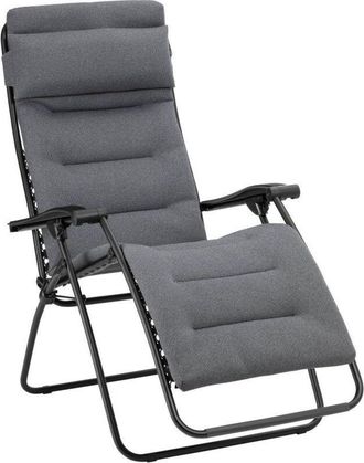 Lafuma Mobilier Fauteuil Relax Transat Jardin - Chaise Longue Matelass&eacute; Z&eacute;ro Gravit&eacute; - Rsx Clip - Aircomfort - Gris Etain - Lafuma Mobilier